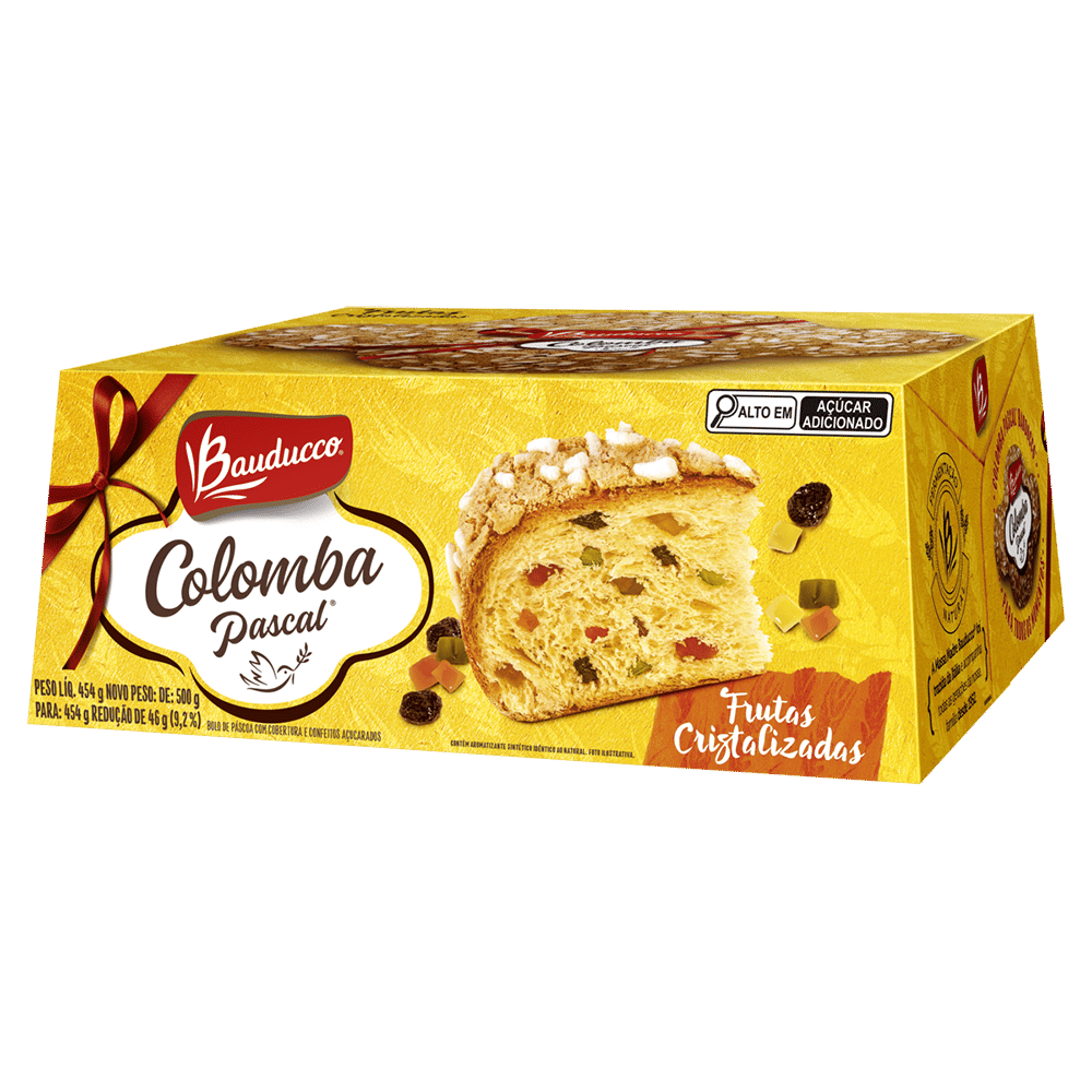 Bolo De Páscoa Com Frutas Cristalizadas Bauducco Colomba Pascal Caixa 454g