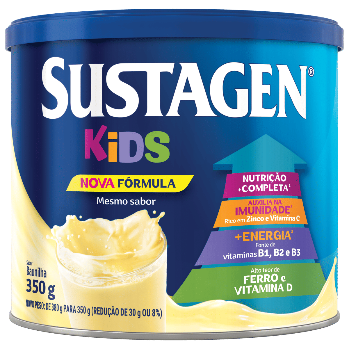 Complemento Alimentar Sustagen Kids Sabor Baunilha - Lata 380g ...